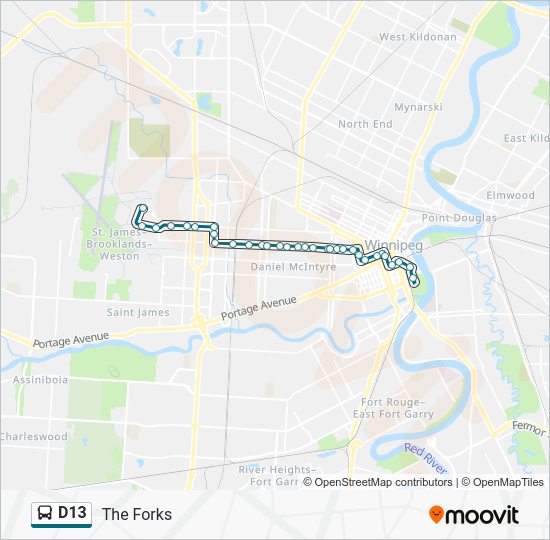 D13 Route: Schedules, Stops & Maps - The Forks (Updated)