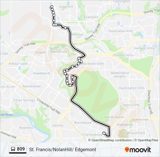 809 Route: Schedules, Stops & Maps - St Francis/Nolan Hill/Edgemont ...
