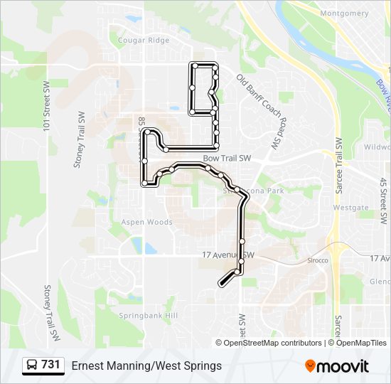731 Route: Schedules, Stops & Maps - Ernest Manning/West Springs (Updated)