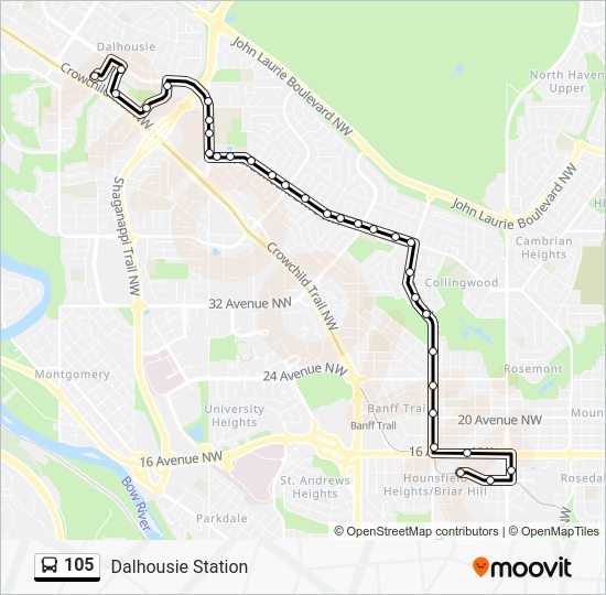 105 Route: Schedules, Stops & Maps - Dalhousie Station (Updated)