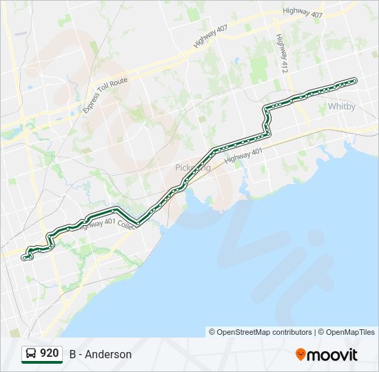 920 Route: Schedules, Stops & Maps - B - Anderson (Updated)