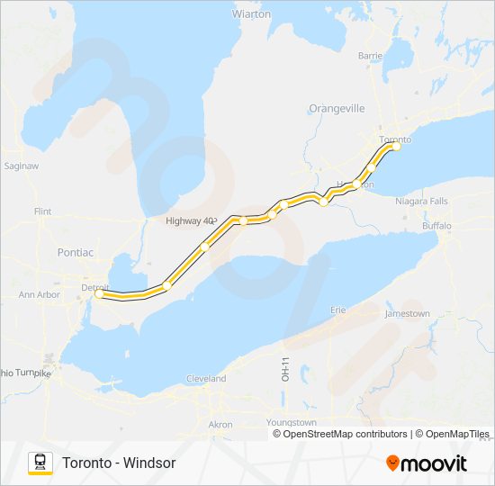 VIA RAIL Route: Schedules, Stops & Maps - Windsor (Updated)