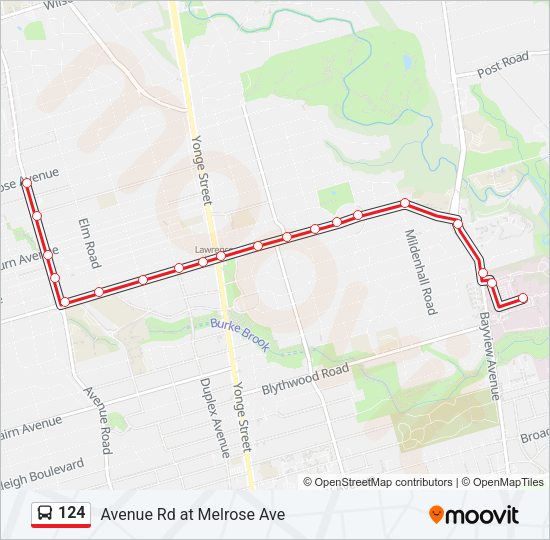 124 Route: Schedules, Stops & Maps - Avenue Rd at Melrose Ave (Updated)