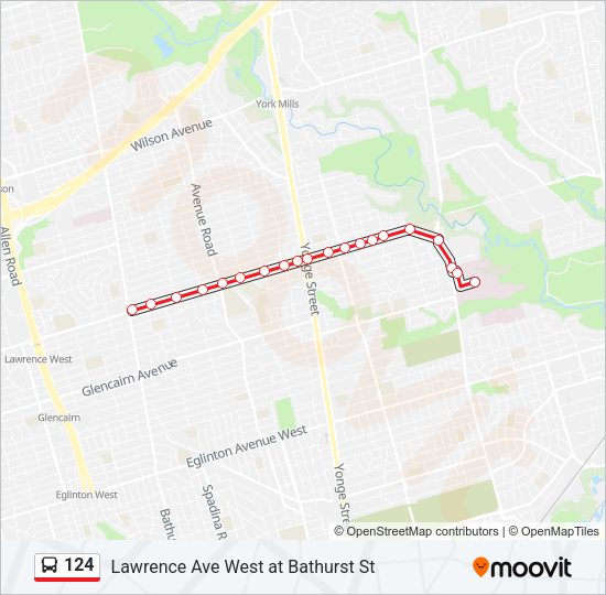 124 Route: Schedules, Stops & Maps - Lawrence Ave West at Bathurst St ...