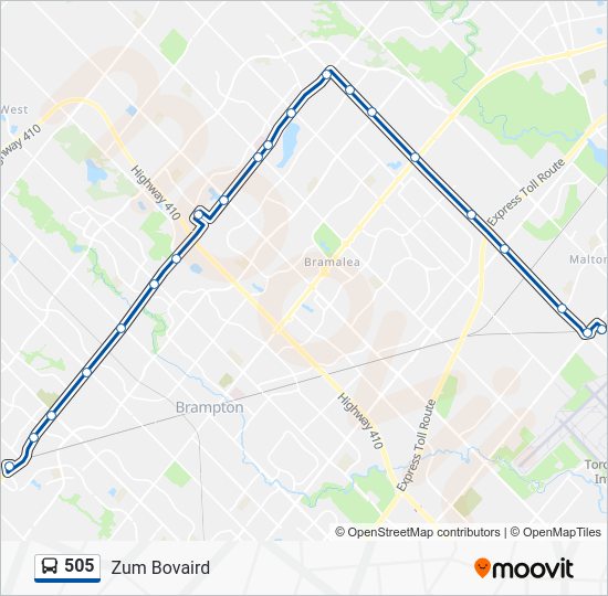 505 Route: Schedules, Stops & Maps - 505 Zum Bovaird West (Updated)