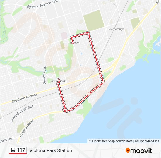 117 Itinéraire: Horaires, Arrêts & Plan - Victoria Park Station (mis à ...