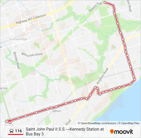 116 Route: Schedules, Stops & Maps - Saint John Paul II S.S.‎→Kennedy ...