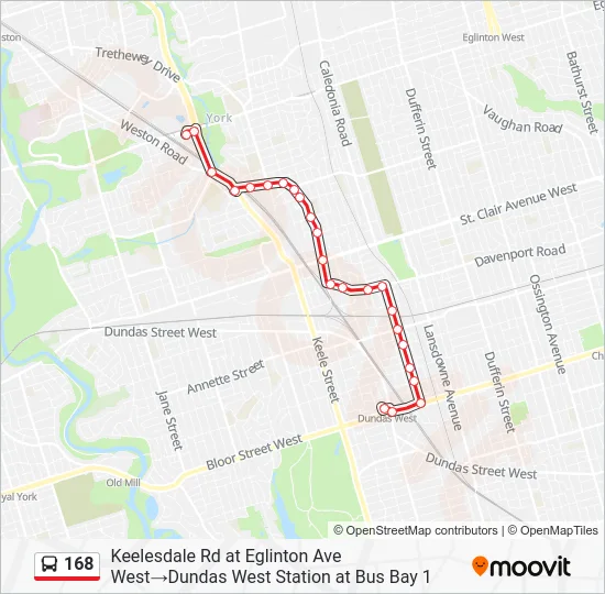 168 Route: Schedules, Stops & Maps - Keelesdale Rd at Eglinton Ave West ...