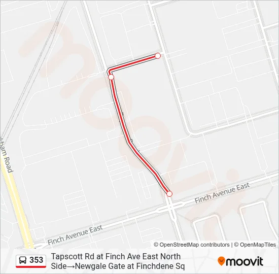 353 Route: Schedules, Stops & Maps - Tapscott Rd at Finch Ave East ...