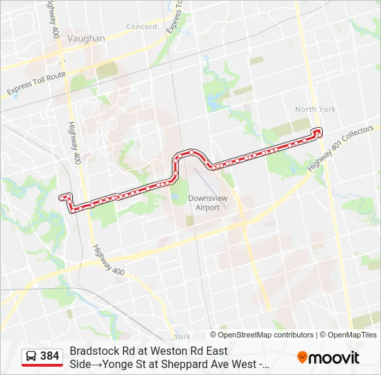 384 Route: Schedules, Stops & Maps - Bradstock Rd at Weston Rd East ...