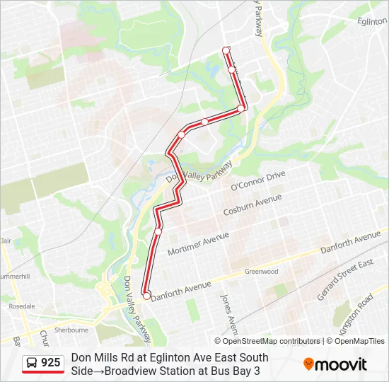 925 Route: Schedules, Stops & Maps - Don Mills Rd at Eglinton Ave East ...