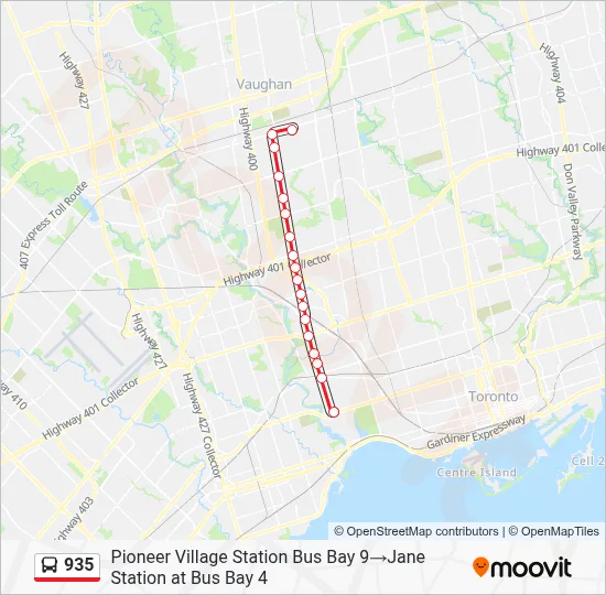 935 Route: Schedules, Stops & Maps - Pioneer Village Station Bus Bay 9 ...