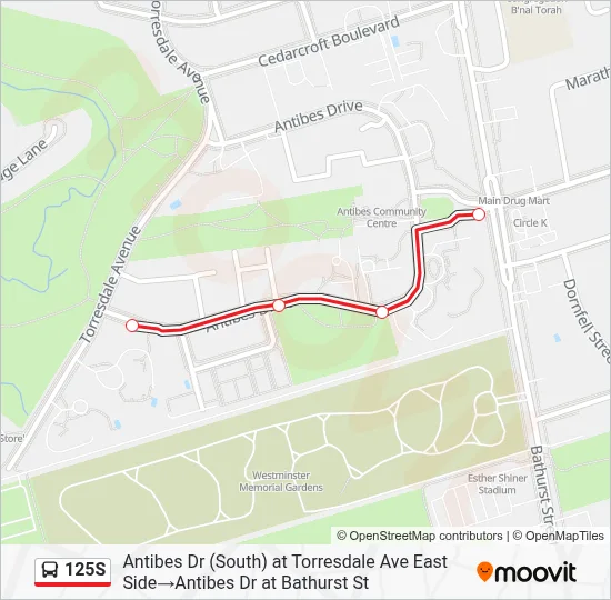 125S Route: Schedules, Stops & Maps - Antibes Dr (South) at Torresdale ...