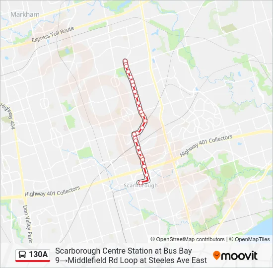 130A Route: Schedules, Stops & Maps - Scarborough Centre Station at Bus ...