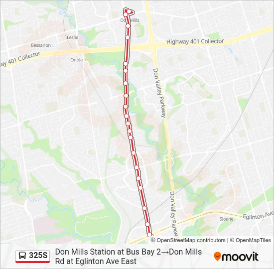 325S Route: Schedules, Stops & Maps - Don Mills Station at Bus Bay 2‎→ ...