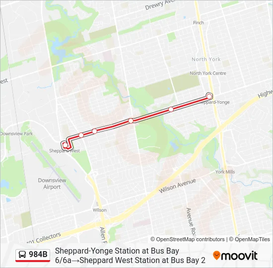 984B Route: Schedules, Stops & Maps - Sheppard-Yonge Station at Bus Bay ...