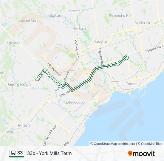 33 Route: Schedules, Stops & Maps - 33b - York Mills Term (Updated)