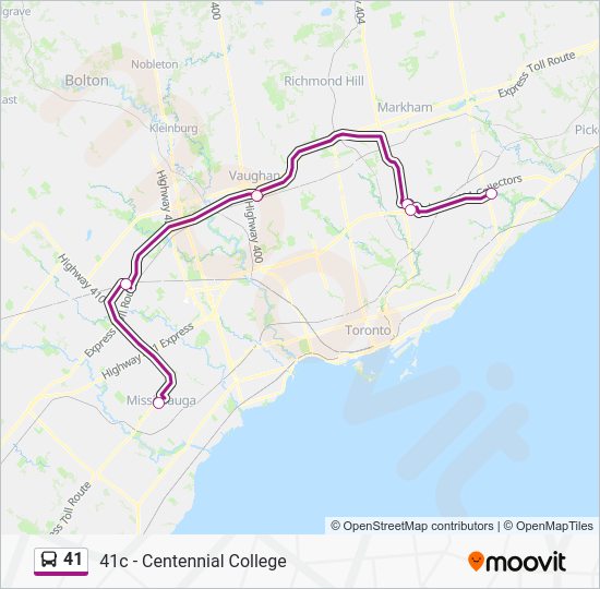 41 Route: Schedules, Stops & Maps - 41c - Centennial College (Updated)