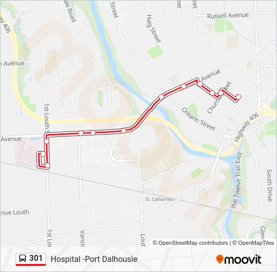 301 Route: Schedules, Stops & Maps - Hospital -Port Dalhousie (Updated)