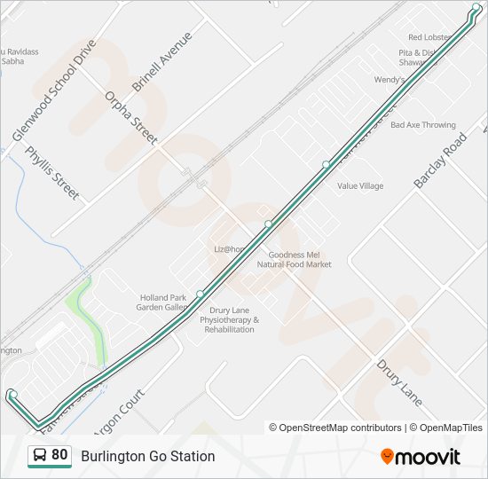 80 Route: Schedules, Stops & Maps - Burlington Go Station (Updated)