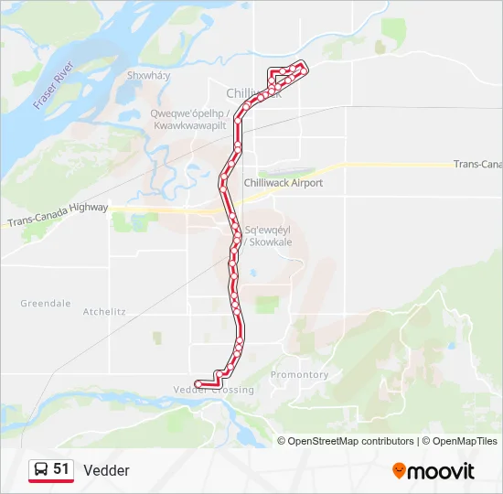 51 Route: Schedules, Stops & Maps - Vedder - to Downtown (Updated)