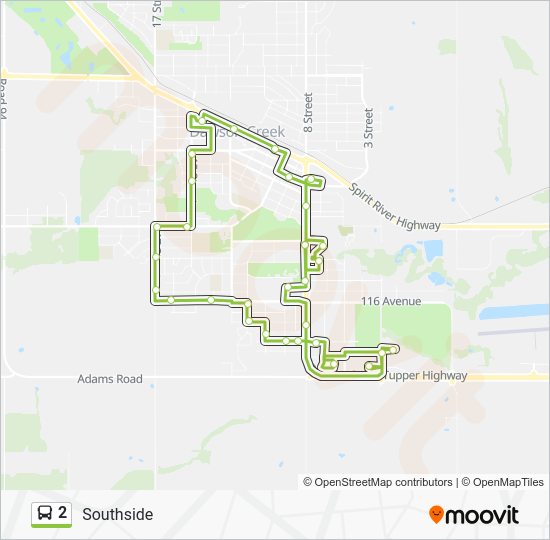 2 Route: Schedules, Stops & Maps - Southside via 15 Street (Updated)