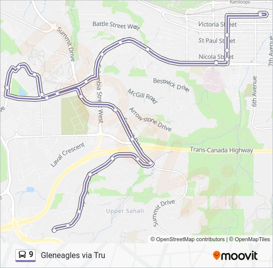 9 Route: Schedules, Stops & Maps - Gleneagles via Tru (Updated)
