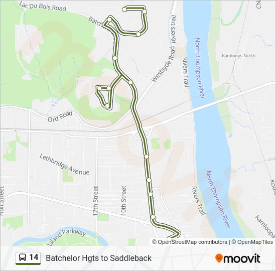 14 Route: Schedules, Stops & Maps - Batchelor Hgts to Saddleback (Updated)