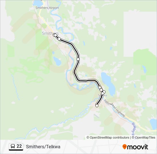22 Itinéraire: Horaires, Arrêts & Plan - To Telkwa (mis à jour)