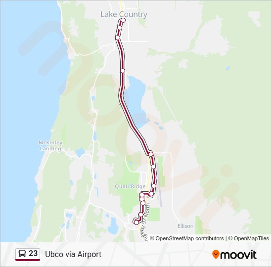23 Route: Schedules, Stops & Maps - Ubco via Airport (Updated)
