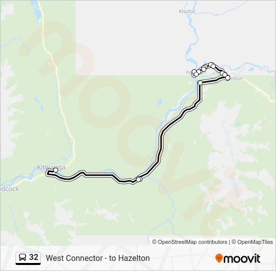 32 Route: Schedules, Stops & Maps - West Connector - to Hazelton (Updated)