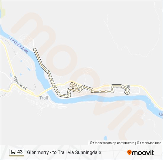 43 Route: Schedules, Stops & Maps - Glenmerry - to Trail via ...