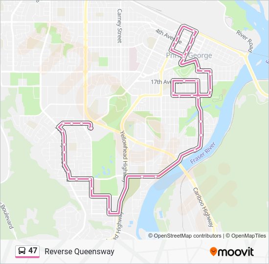 47 Itinéraire: Horaires, Arrêts & Plan - Queensway to Downtown (mis à jour)