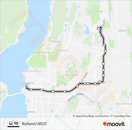 98 Route: Schedules, Stops & Maps - Ubco via Rutland (Updated)
