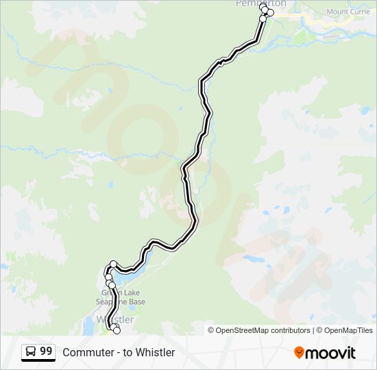 99 Route: Schedules, Stops & Maps - Commuter - to Whistler (Updated)