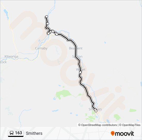 163 Itinéraire: Horaires, Arrêts & Plan - Smithers (mis à jour)