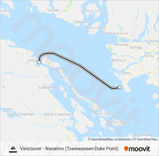 VANCOUVER NANAIMO TSAWWASSENDUKE POINT Route: Schedules, Stops & Maps ...