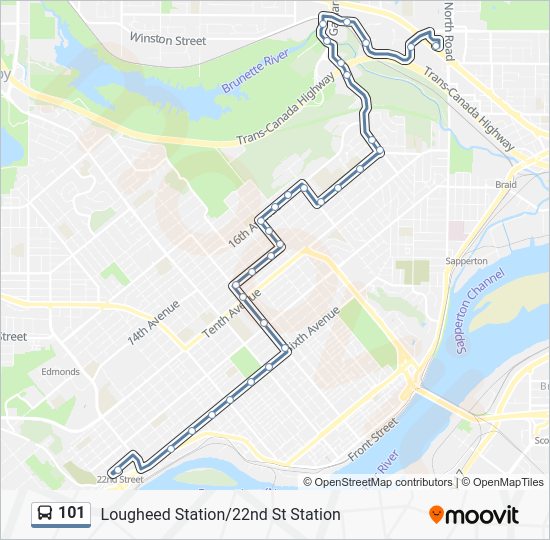101 Route: Schedules, Stops & Maps - Lougheed Station (Updated)