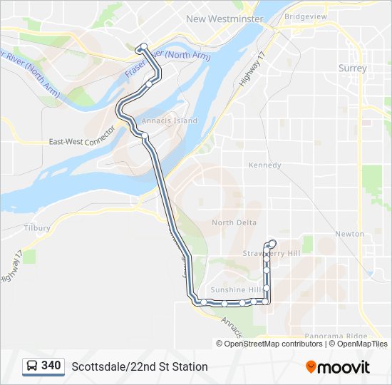 340 Route: Schedules, Stops & Maps - 22nd St Station (Updated)