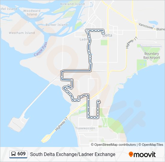 609 Route: Schedules, Stops & Maps - Ladner Exchange via Tsawwassen ...