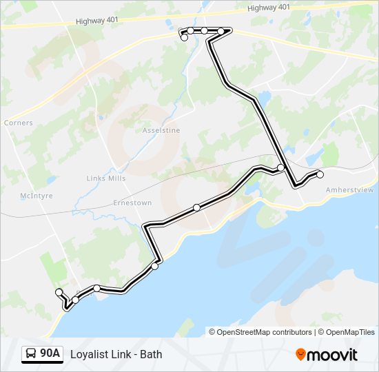 90A Route: Schedules, Stops & Maps - Loyalist Link - Bath (Updated)