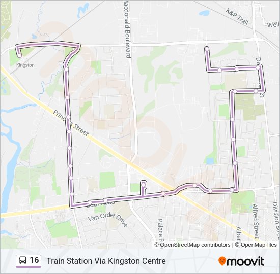 16 Route: Schedules, Stops & Maps - Train Station Via Kingston Centre ...