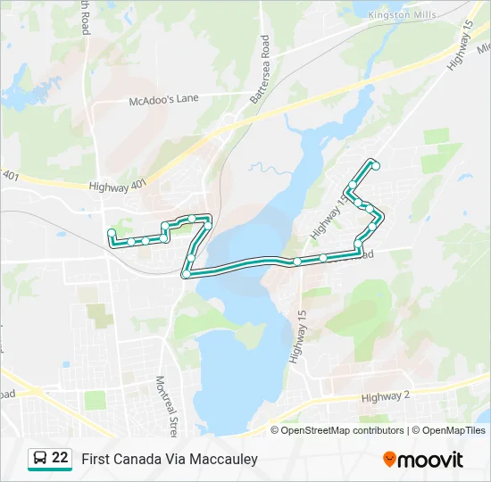 22 Route: Schedules, Stops & Maps - First Canada Via Maccauley (Updated)