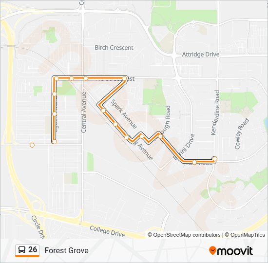 26 Route: Schedules, Stops & Maps - Forest Grove (Updated)