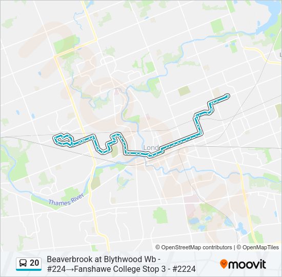 20 Route: Schedules, Stops & Maps - Beaverbrook at Blythwood Wb - #224 ...