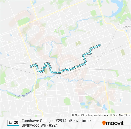20 Route: Schedules, Stops & Maps - Fanshawe College - #2914‎→ ...