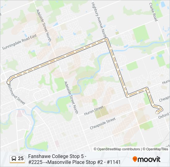 25 Route: Schedules, Stops & Maps - Fanshawe College Stop 5 - #2225‎→ ...