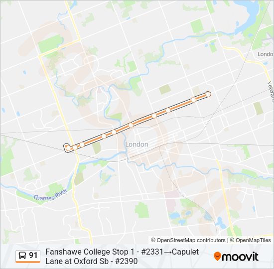 91 Route: Schedules, Stops & Maps - Fanshawe College Stop 1 - #2331‎→ ...