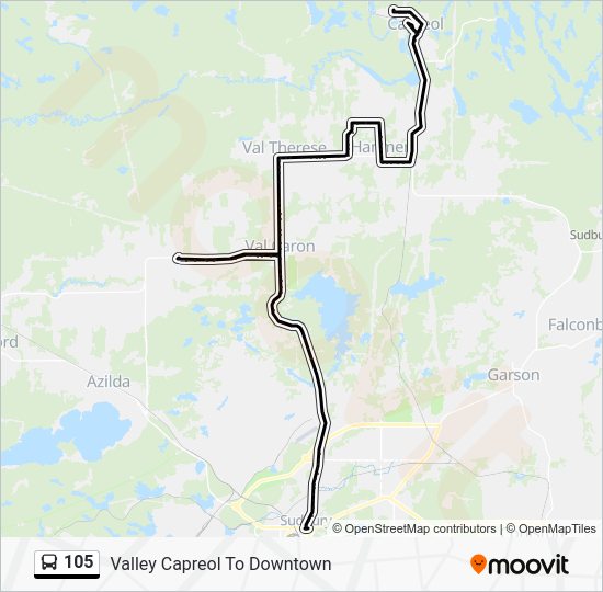 105 Route: Schedules, Stops & Maps - Valley Capreol To Downtown (Updated)