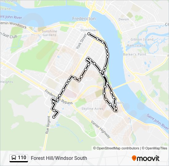 110 Route: Schedules, Stops & Maps - Forest Hill/Windsor South (Updated)
